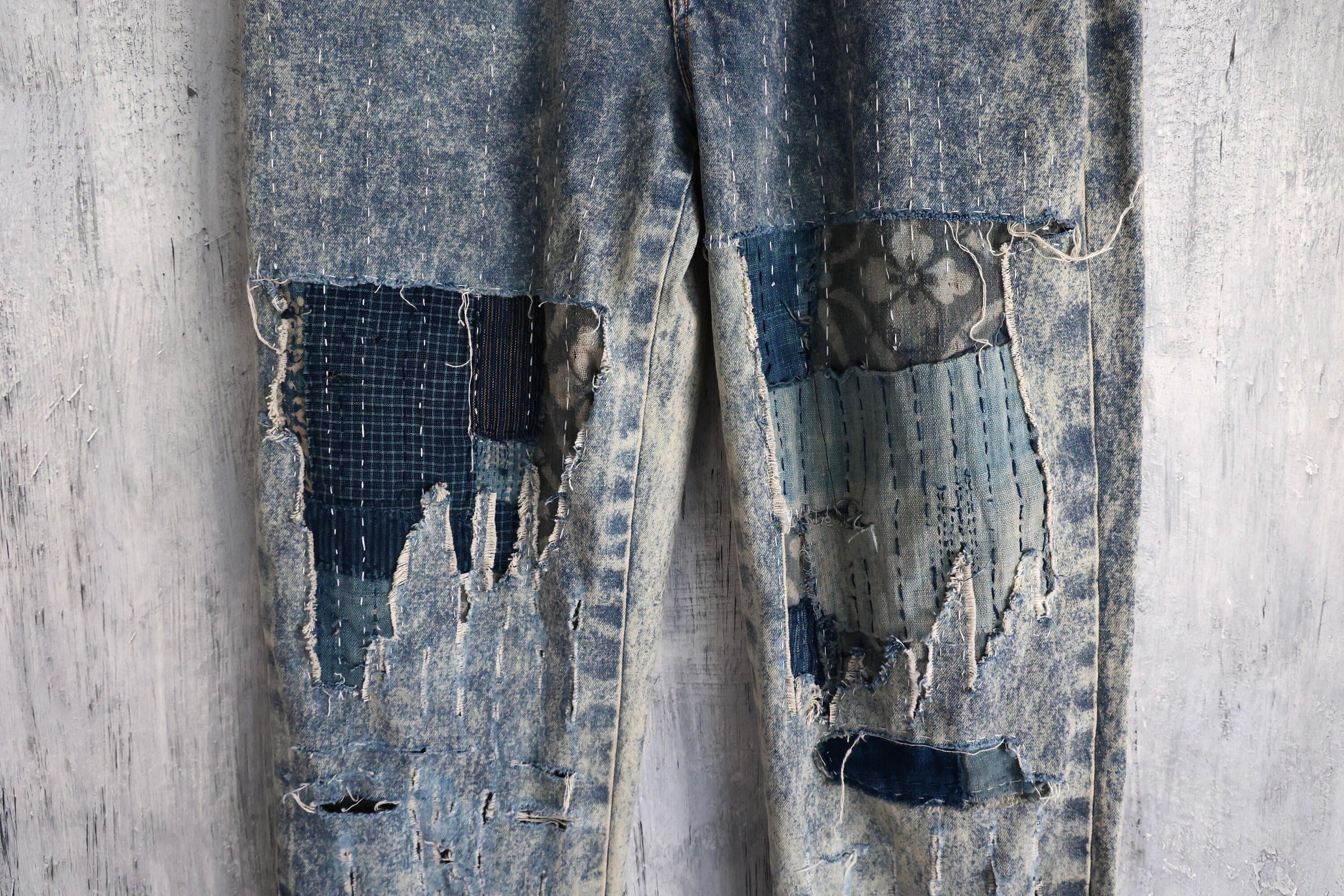 New Denim Collection - Stoned Washed Denim Pants Hand Stitched With ...
