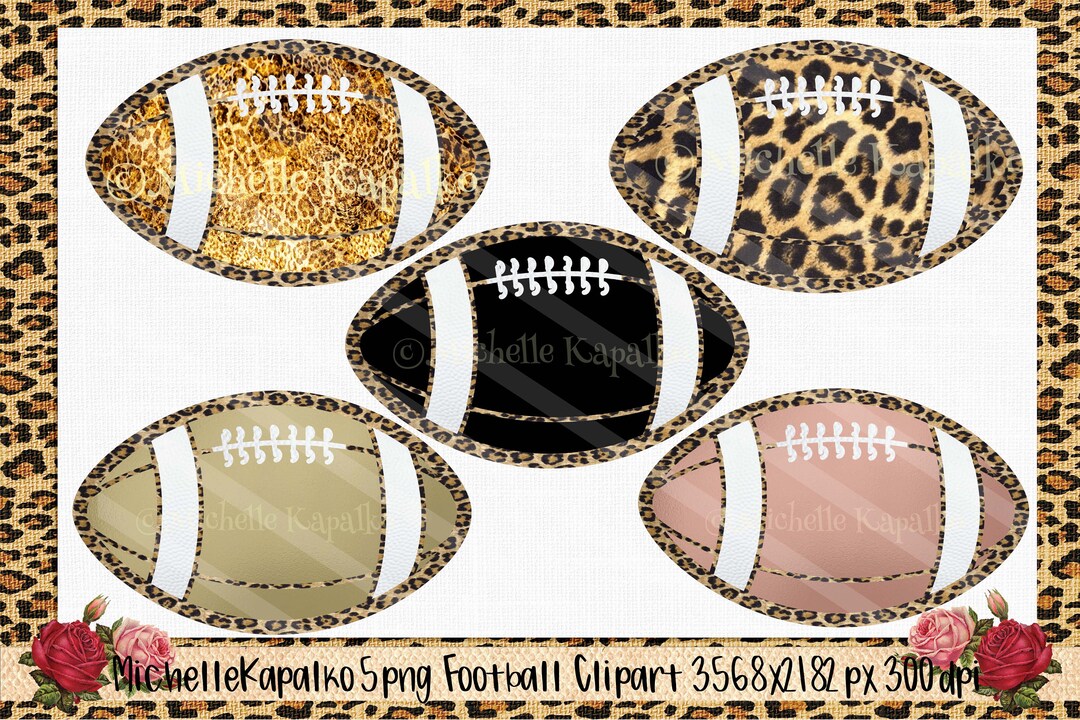 Download Footballs Leopard Pink Gold Sublimation Design Graphic Clipart ...