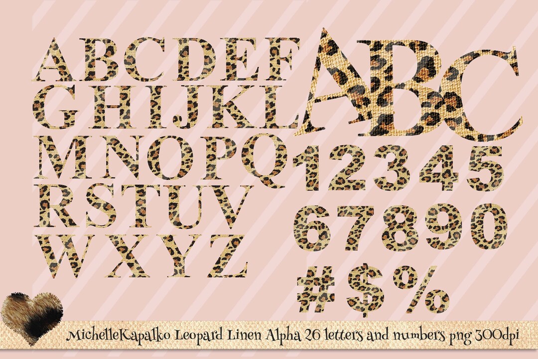 Download Leopard Alphabet Numbers Png Sublimation Design Graphic ...