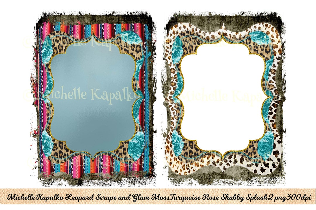 Download Serape Leopard Glam Sublimation Splash Frames Digital Paper ...