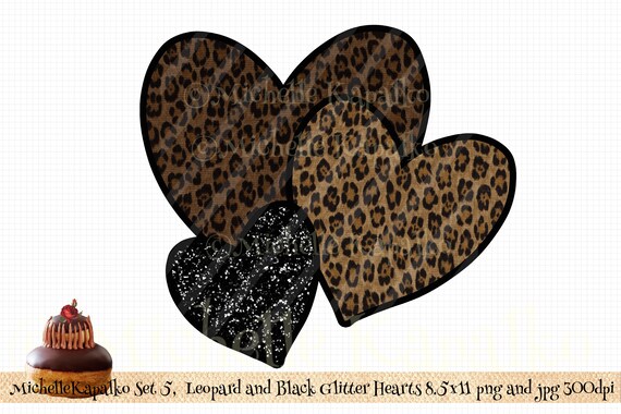Download Leopard Black Love Heart Valentine Mothers Day | Etsy