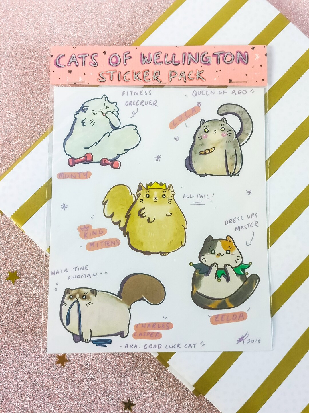 Cute Cat Sticker Pack - Etsy