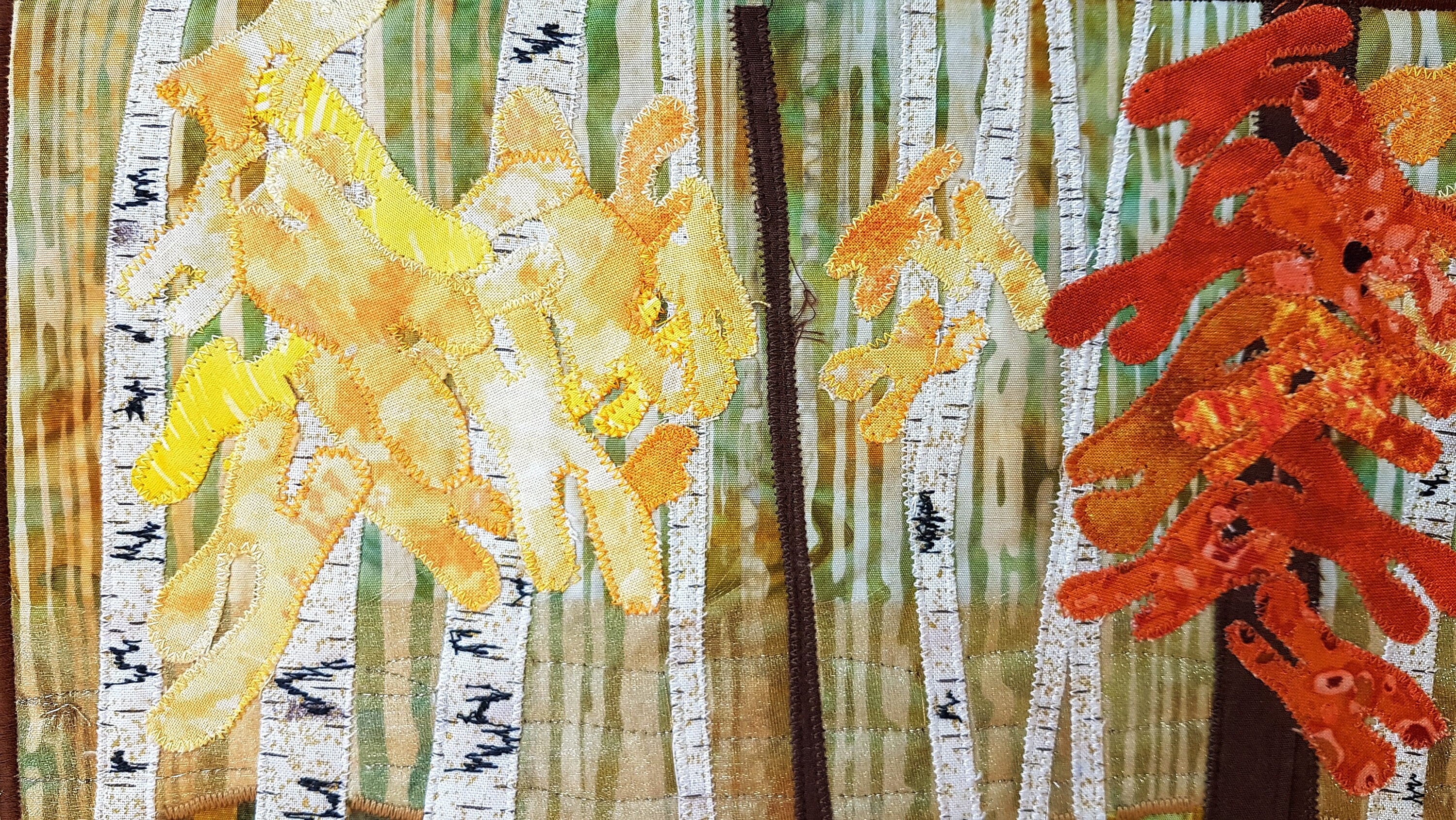 Landscape Quilt, Applique Quilt, Forest, Birch Grove, Textile Art ...