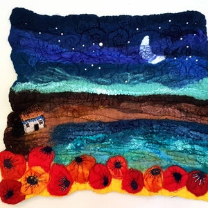 Landscape Quilt, Applique, Grasses, Flowers, Embroidery, Textile Art ...