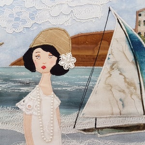 Landscape Quilt, Applique, Grasses, Flowers, Embroidery, Textile Art ...