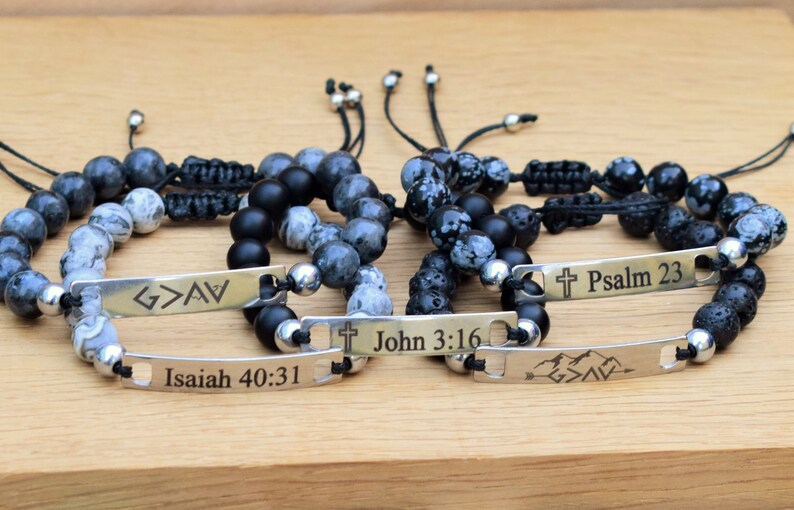 Bible verse bracelet custom jewelry men women scripture | Etsy