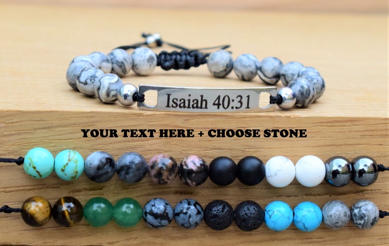 Bible verse bracelet custom jewelry men women scripture | Etsy