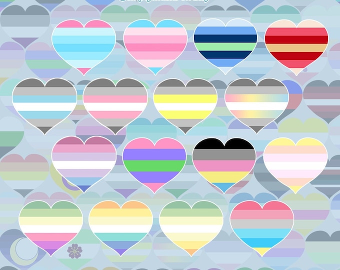LGBT+ Pride Hearts - Transmasculine, Transfeminine, Boyflux, Girlflux ...