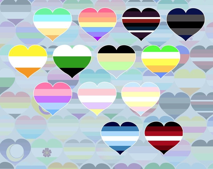 LGBT+ Pride Hearts - Neopronouns, Xenogender, Genderpunk, Gendervoid ...
