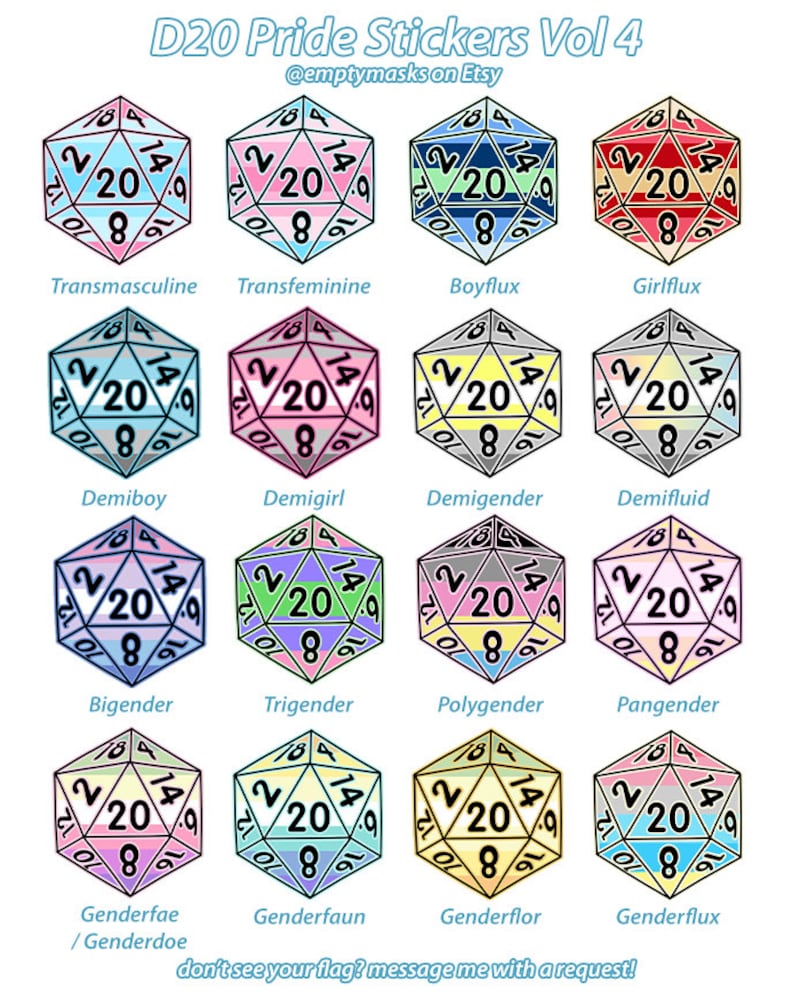D20 LGBT Pride D&D Neopronouns Xenogender Genderpunk - Etsy