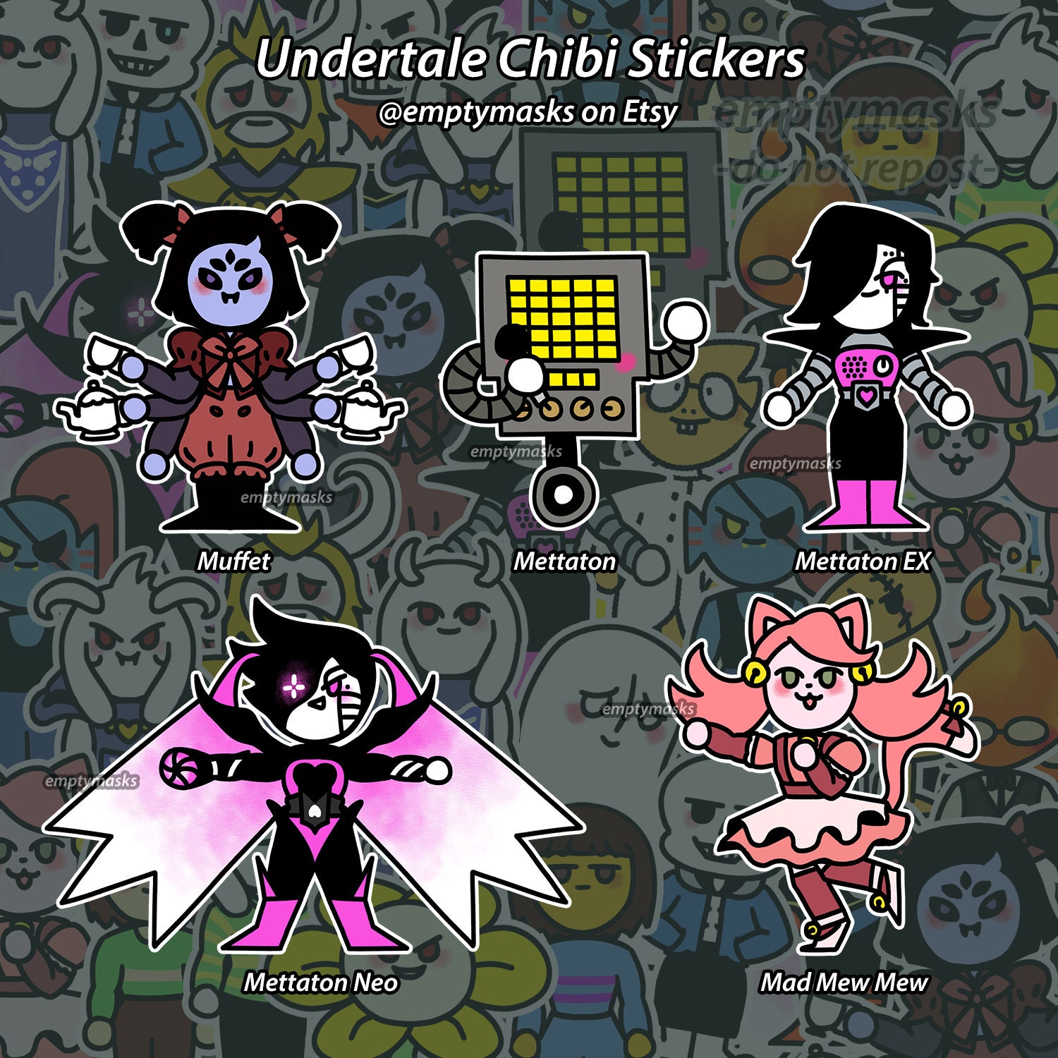 Undertale Chibi Badges Frisk Sans Papyrus Mettaton Ex - Etsy UK