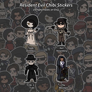 Resident Evil Chibi Badges - Leon Kennedy, Luis Serra, Ada Wong, Jill ...