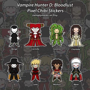 Vampire Hunter D Bloodlust Badges - Bengé, Carmilla, Caroline ...
