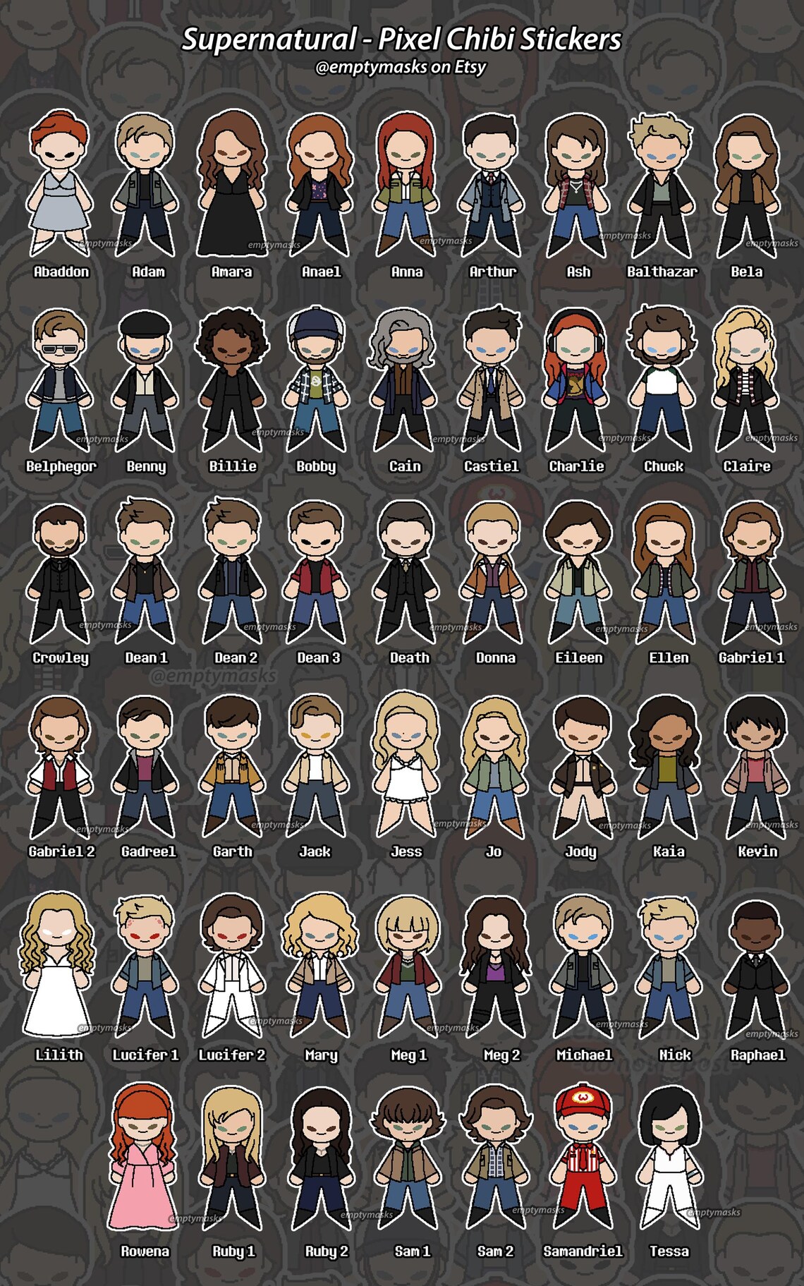 Supernatural Badges - Dean Winchester, Sam, Castiel, Jack, Gabriel ...