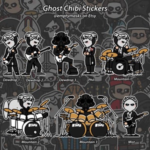 Ghost Chibi Stickers - Papa Emeritus, Primo, Secondo, Terzo, Cardinal ...