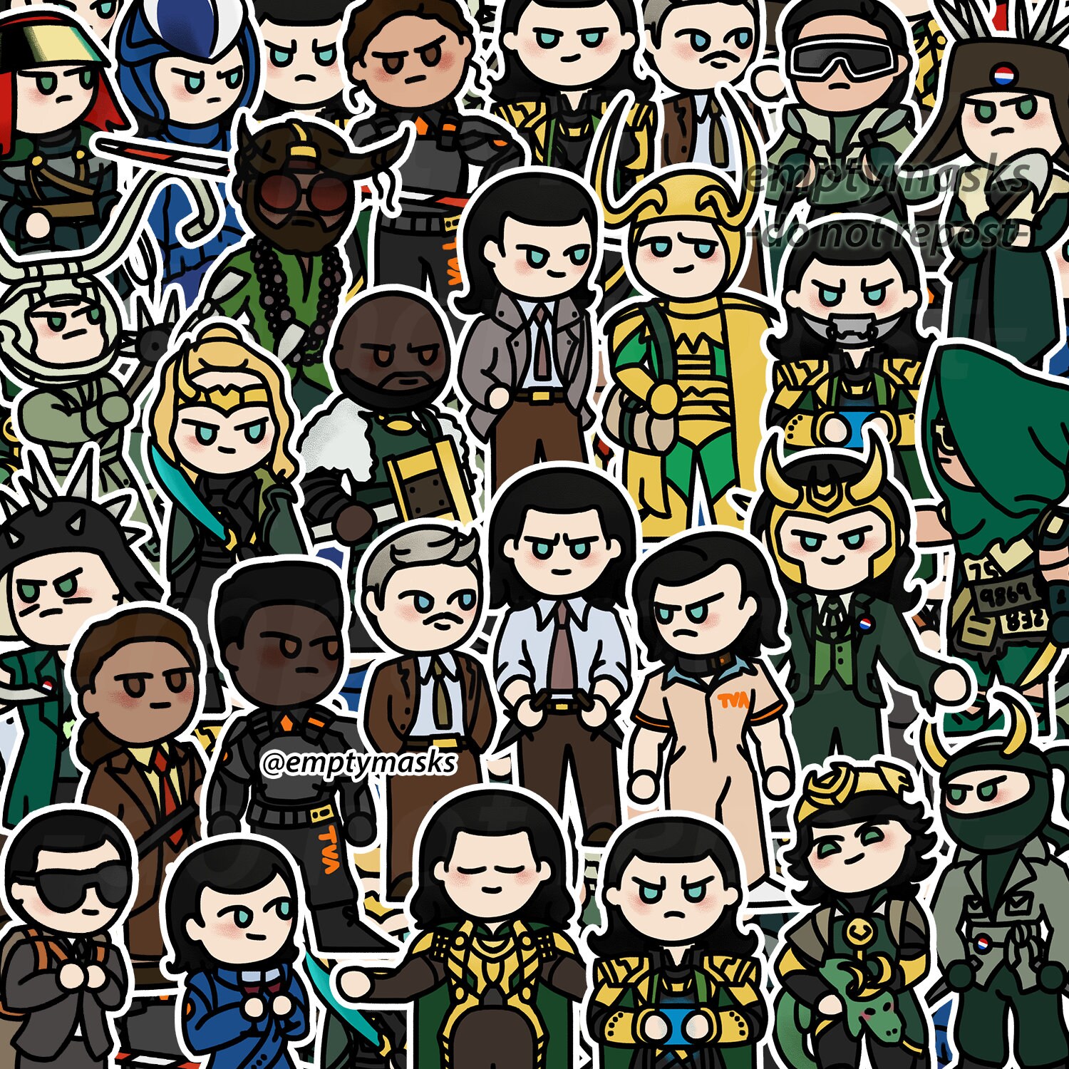 Loki Series Chibi Stickers Marvel Avengers MCU Mobius M | Etsy