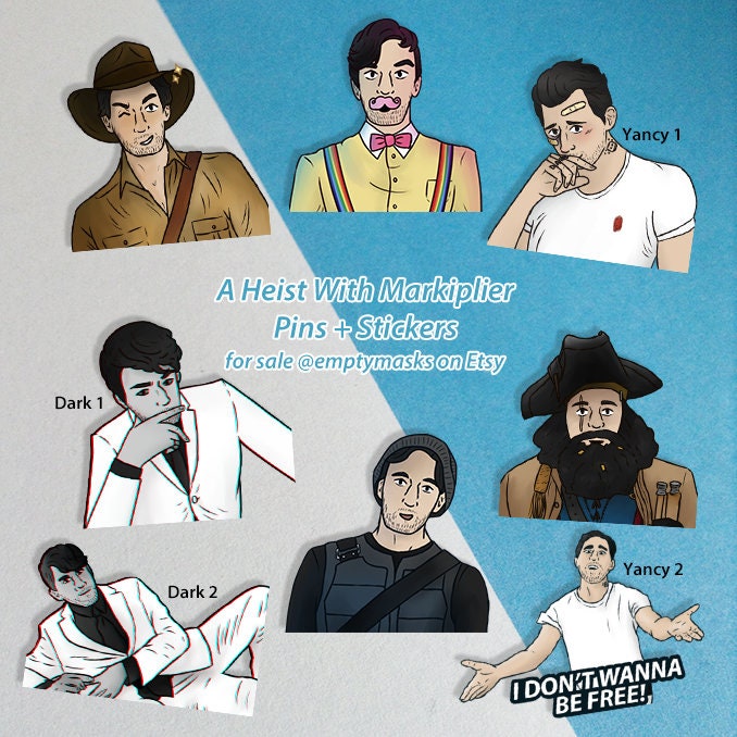 A Heist With Markiplier Mark Dark / Darkiplier / Damien | Etsy