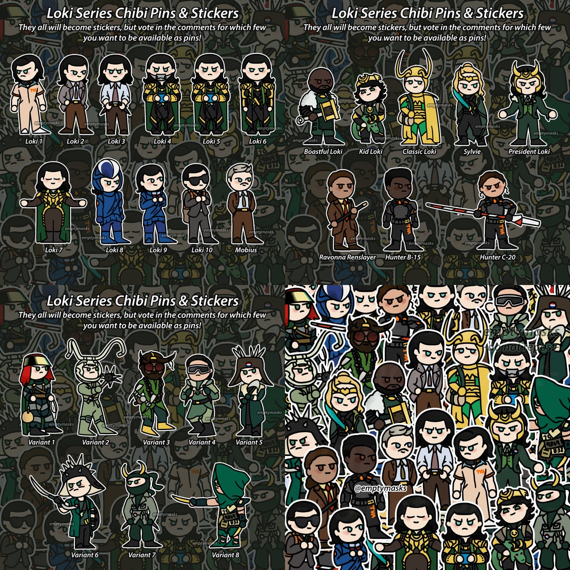 Loki Series Chibi Stickers Marvel Avengers MCU Mobius M | Etsy
