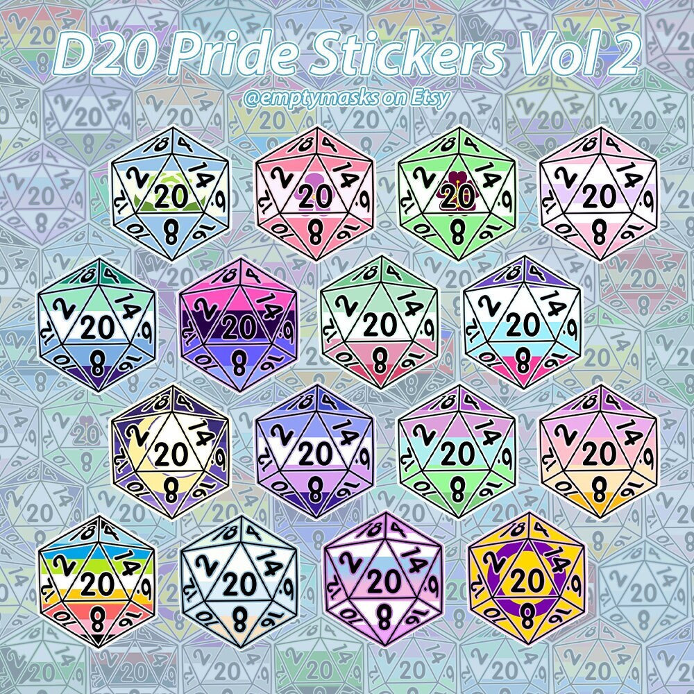 D20 LGBT Pride D&D Achillean Sapphic Diamoric Vinvian - Etsy