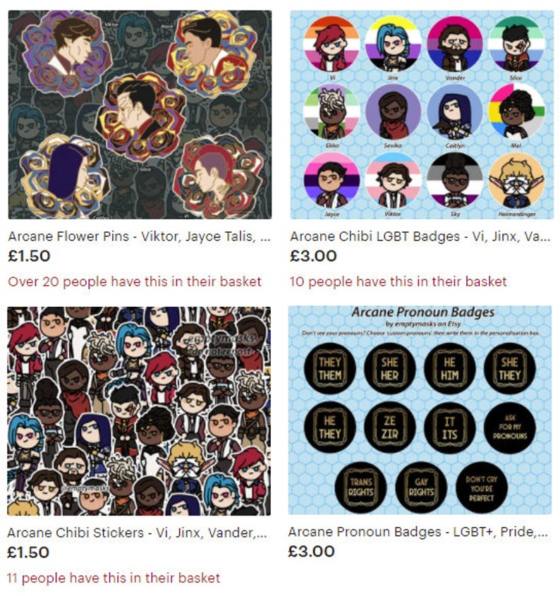 Arcane Chibi Stickers Vi Jinx Vander Silco Ekko Sevika - Etsy UK
