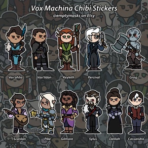Vox Machina Chibi Badges - Vex'ahlia, Vax'ildan, Keyleth, Percival De ...