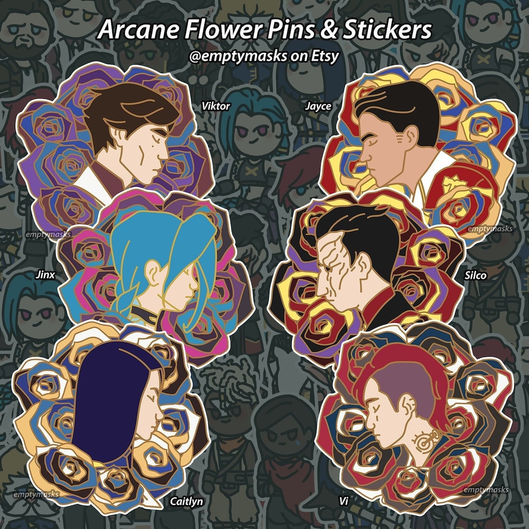 Arcane Flower Portraits - Viktor, Jayce Talis, Silco, Jinx, Caitlyn ...