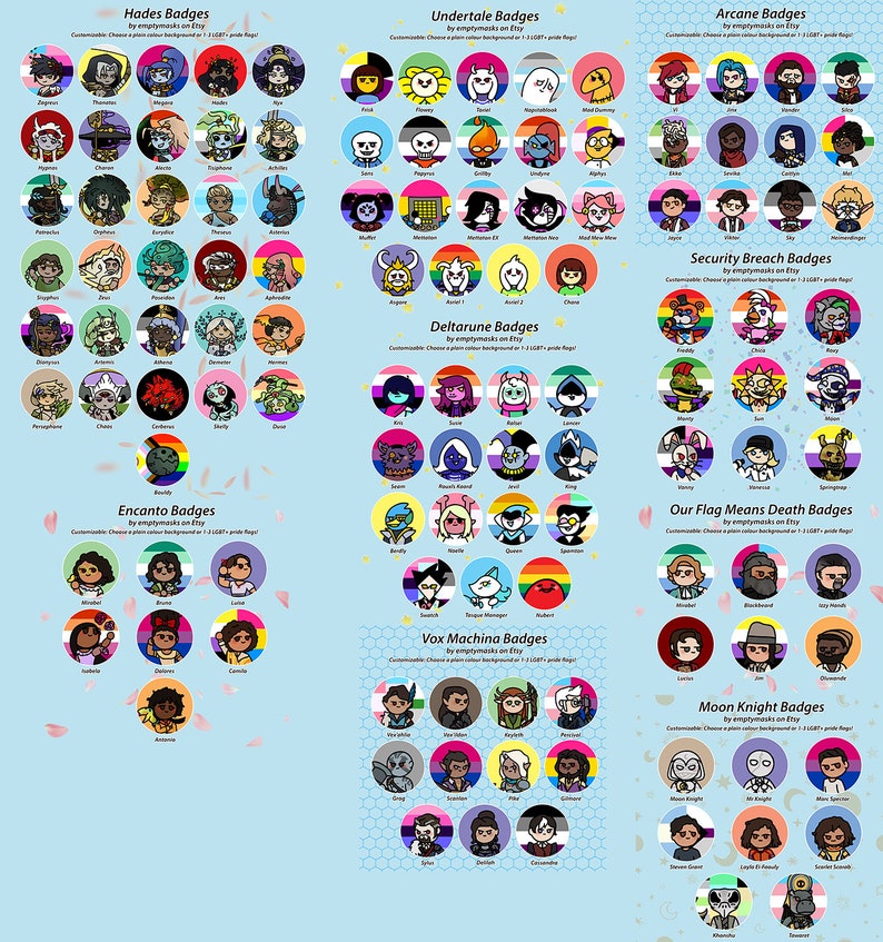 Undertale Pronoun Badges LGBT Pride Transgender - Etsy