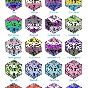 D20 LGBT+ Pride, D&D - Transmasculine, Transfeminine, Boyflux, Girlflux ...