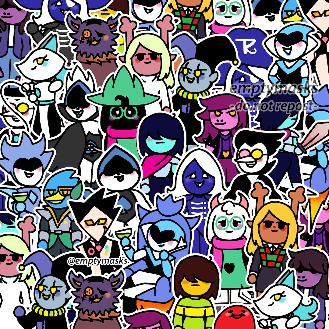 Deltarune Chibi Stickers - Kris, Susie, Ralsei, Lancer, Noelle, Rouxls ...