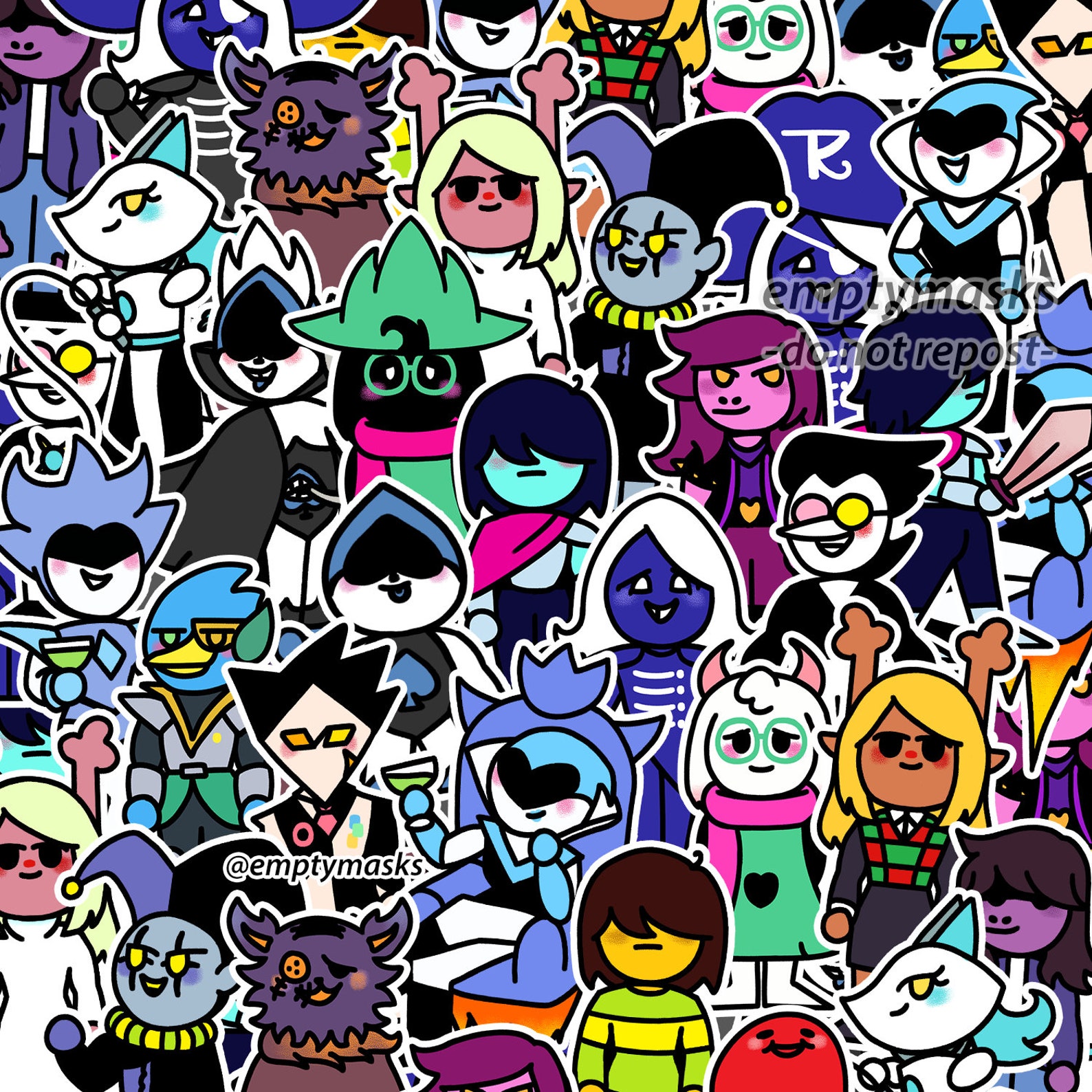 Deltarune Chibi Stickers Kris Susie Ralsei Lancer | Etsy