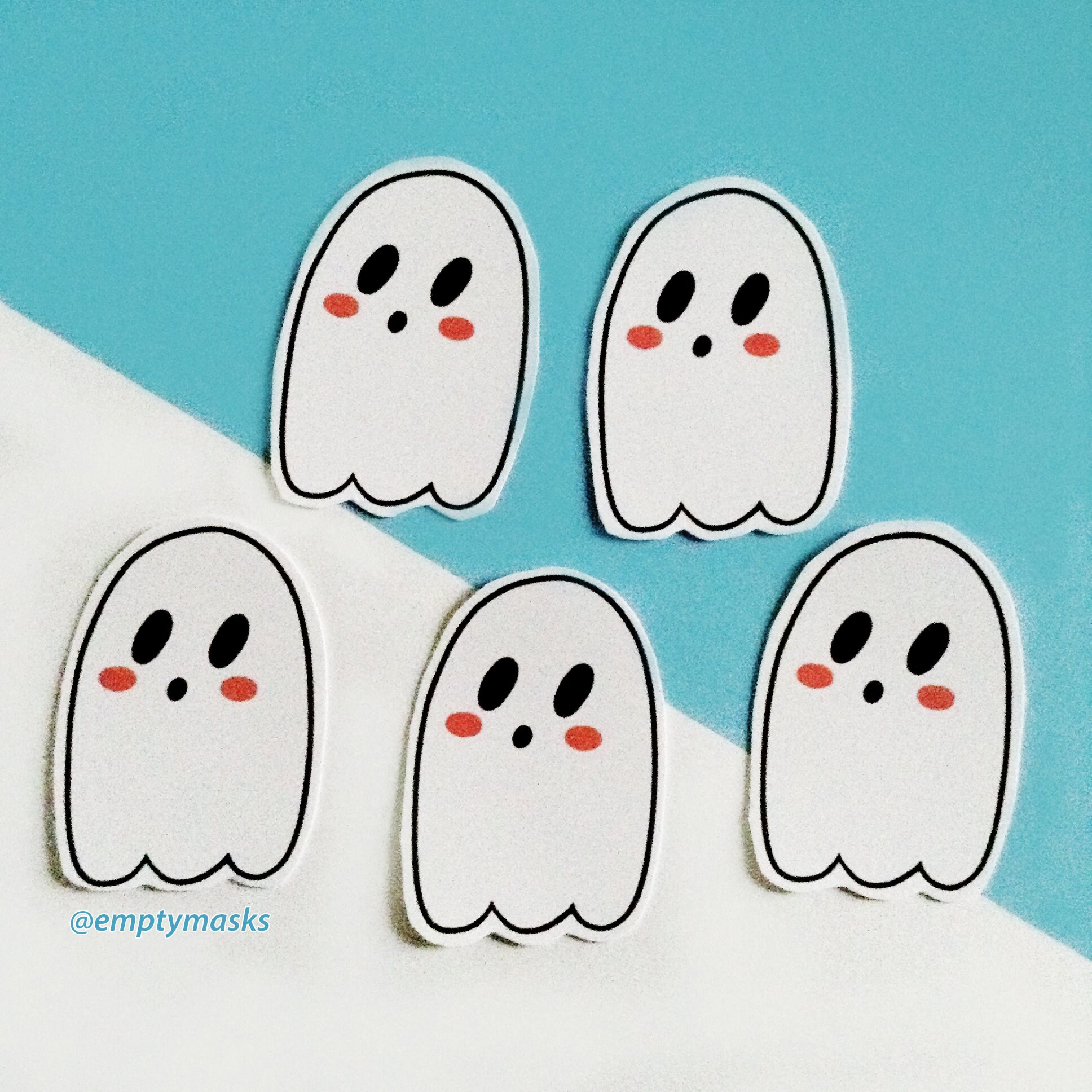 Blushing Ghost Wooden Pin & Stickers - Etsy UK