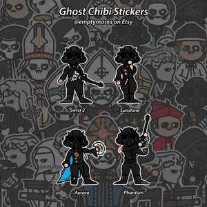 Ghost Chibi Stickers - Papa Emeritus, Primo, Secondo, Terzo, Cardinal ...