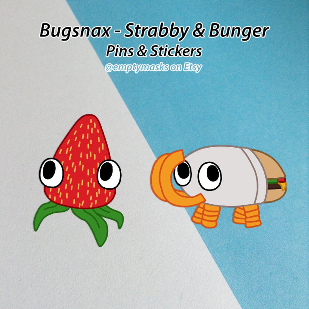 Strabby and Bunger - Wooden Pins and Stickers - Bugsnax Video Game Fan ...