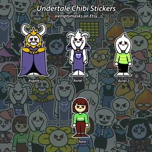 Undertale Chibi Stickers - Frisk, Sans, Papyrus, Mettaton, Toriel ...
