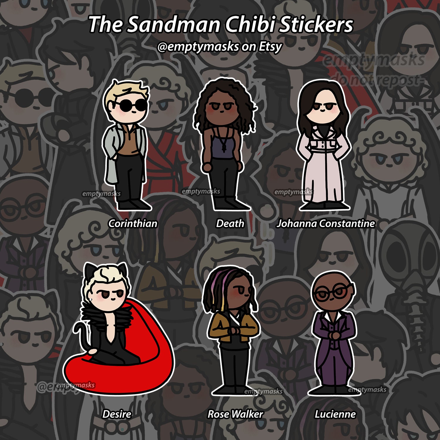 The Sandman Chibi Stickers Dream / Morpheus the Corinthian - Etsy UK