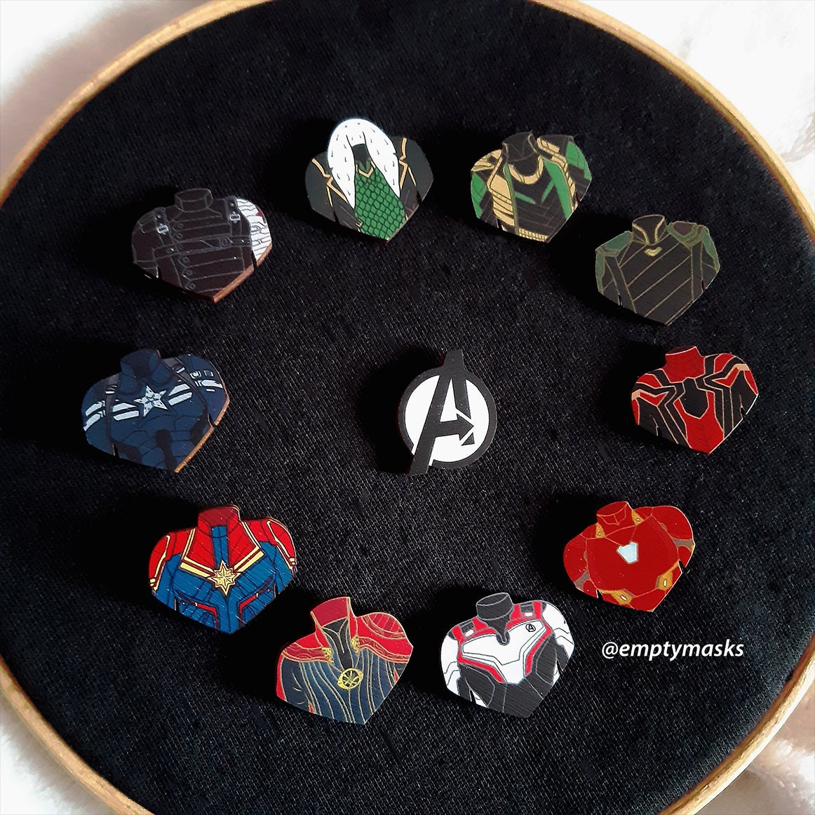 Captain Marvel Costume Wooden Pins & Stickers | Etsy UK