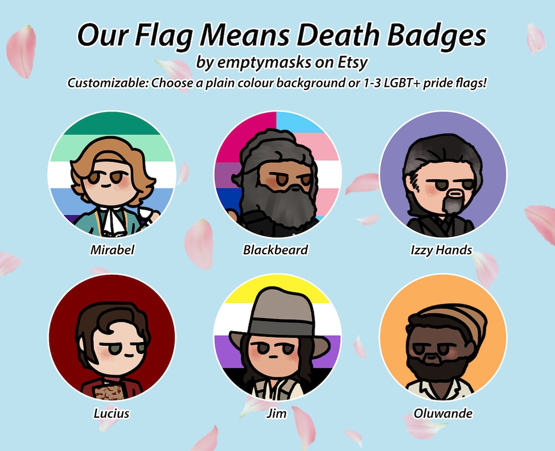 Our Flag Means Death Chibi Badges Stede Bonnet Edward Ed Teach