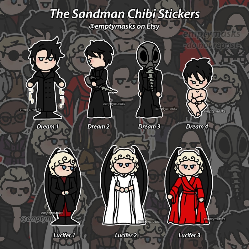 The Sandman Chibi Stickers Dream / Morpheus the Corinthian - Etsy