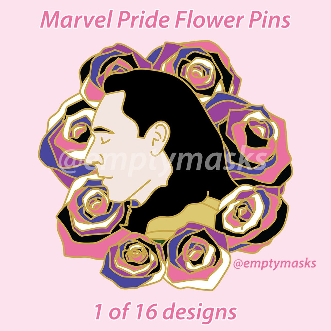 Marvel Pride Flower Pin Series Loki & Genderfluid Colours - Etsy UK