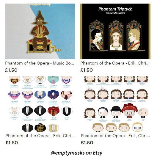 Phantom of the Opera Monkey Music Box Wooden Pins and - Etsy UK