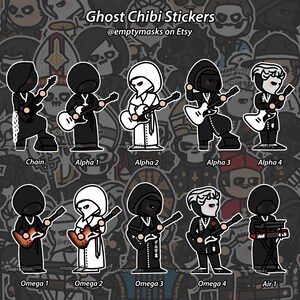 Ghost Chibi Stickers - Papa Emeritus, Primo, Secondo, Terzo, Cardinal ...