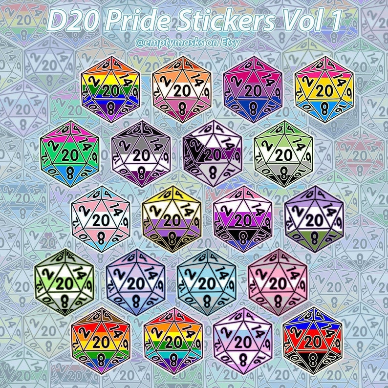 D20 LGBT Pride D&D Gay Lesbian Bisexual Pansexual - Etsy UK