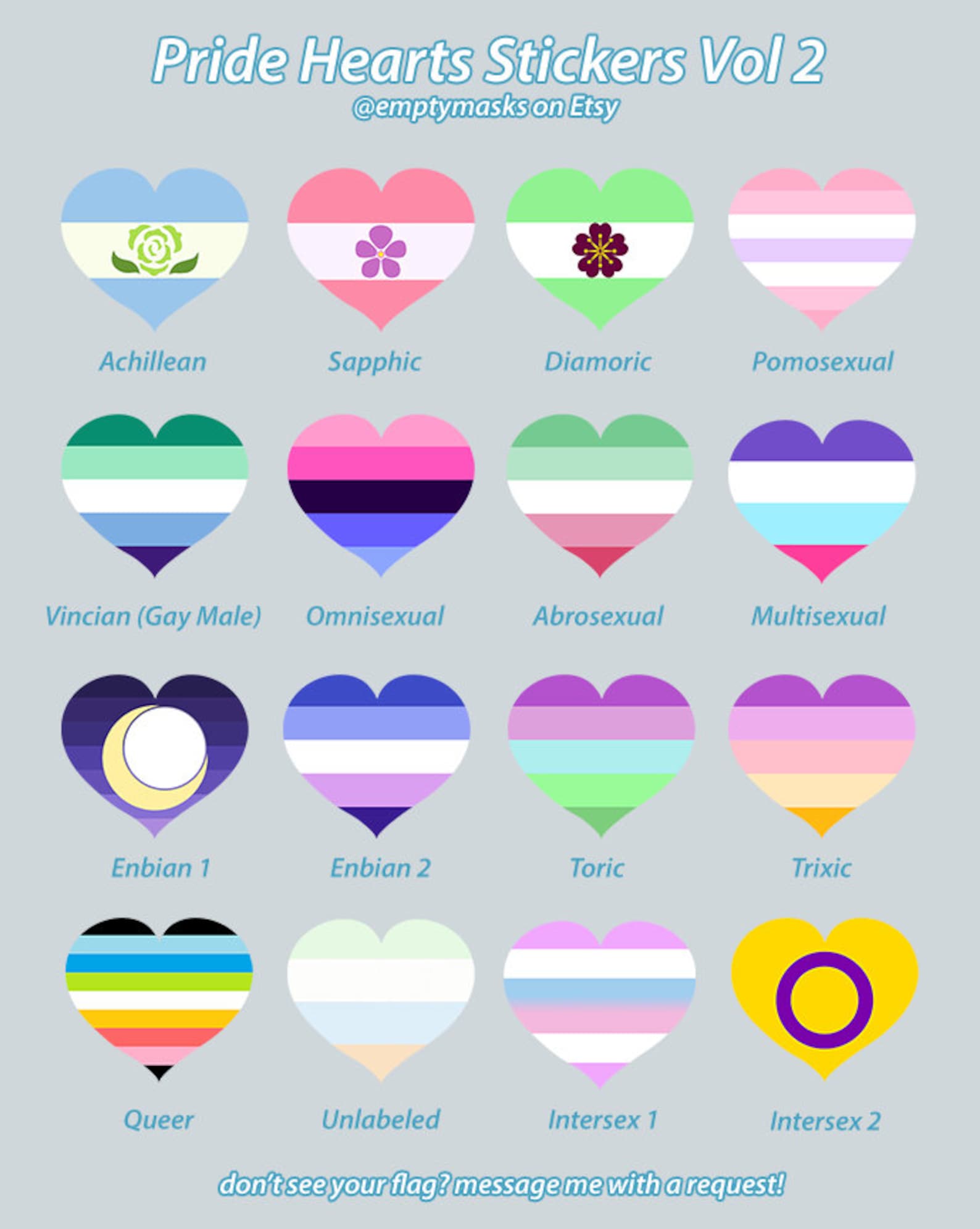 LGBT Pride Hearts Neopronouns Xenogender Genderpunk - Etsy
