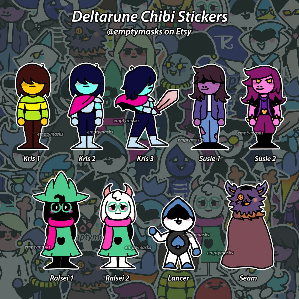 Deltarune Chibi Stickers Kris Susie Ralsei Lancer - Etsy UK