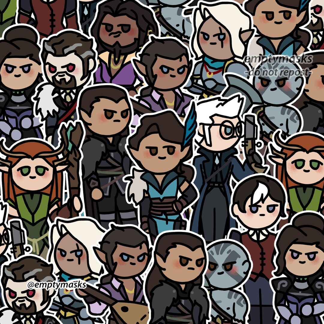 Vox Machina Chibi Stickers - Vex'ahlia, Vax'ildan, Keyleth, Percival De ...