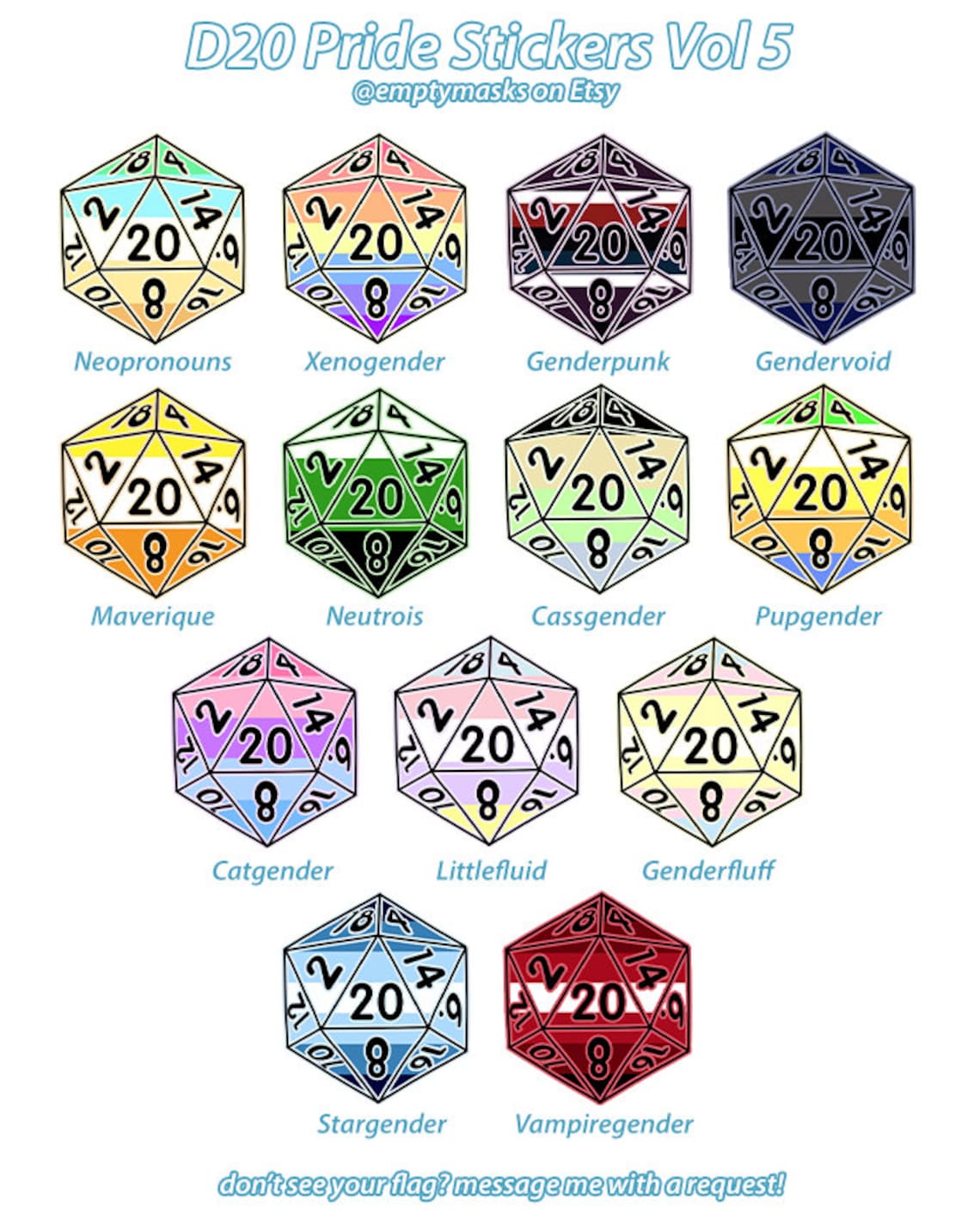 D20 LGBT Pride D&D Neopronouns Xenogender Genderpunk - Etsy