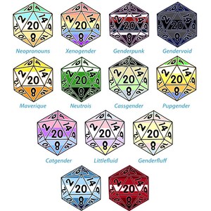 D20 LGBT+ Pride, D&D - Neopronouns, Xenogender, Genderpunk, Gendervoid ...