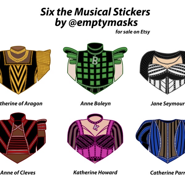 Six the Musical Stickers - Etsy
