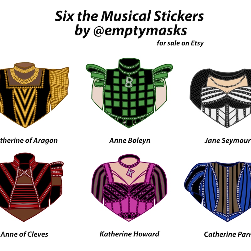 Six the Musical Stickers - Etsy