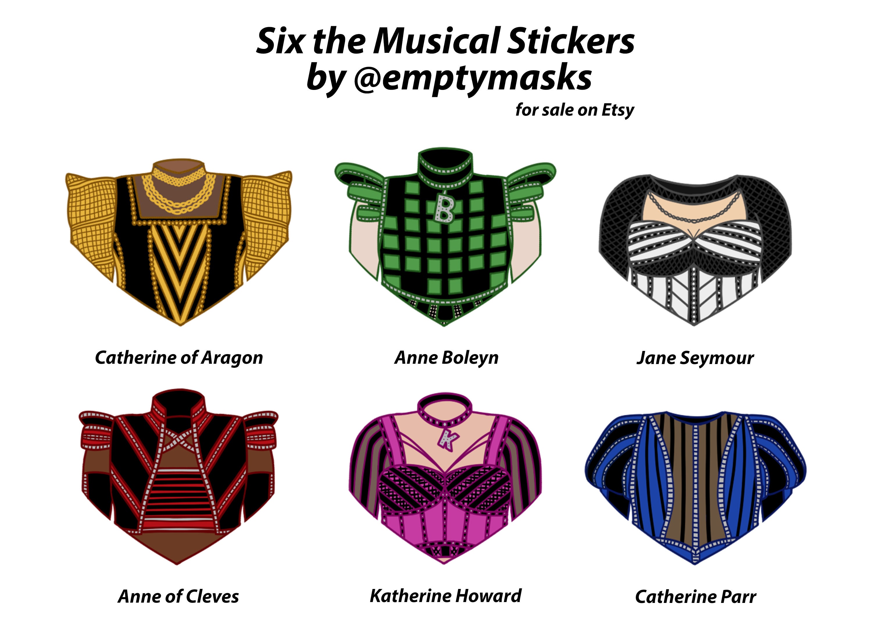 Six the Musical Costume - West End, Broadway - Stickers - Etsy